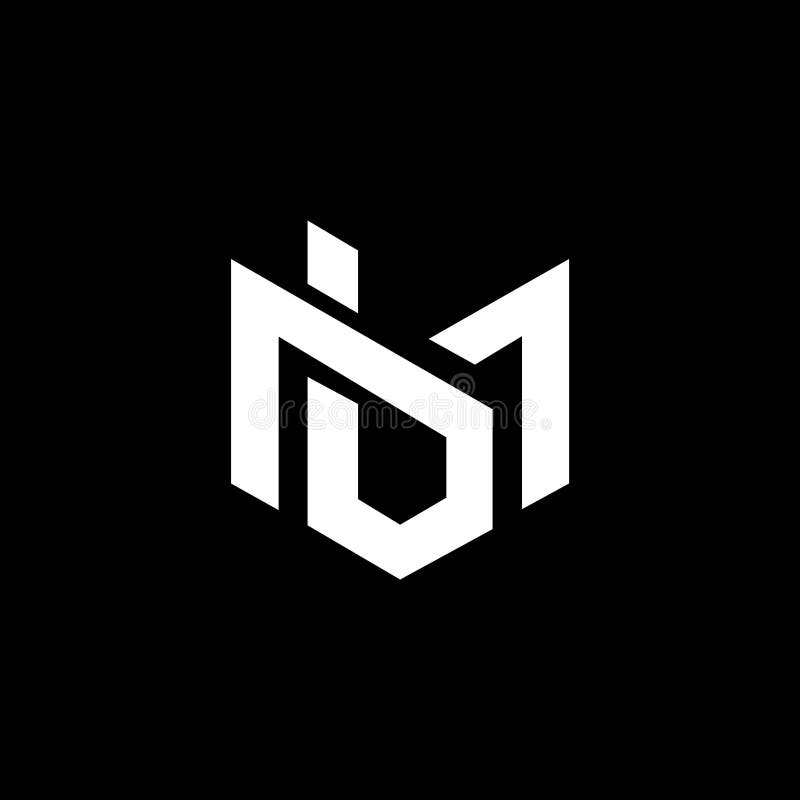 BM B M Letter Logo Design. Initial Letter BM Monogram on Black ...