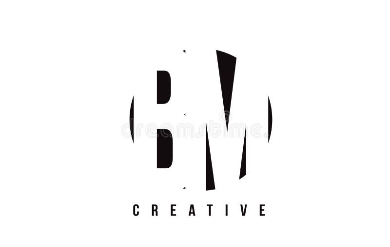 BM B M White Letter Logo Design with Circle Background. Stock Vector ...
