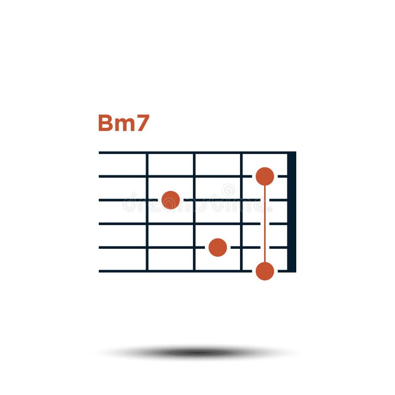 Bm7, Basic Guitar Chord Chart Icon Vector Template Stock Vector ...