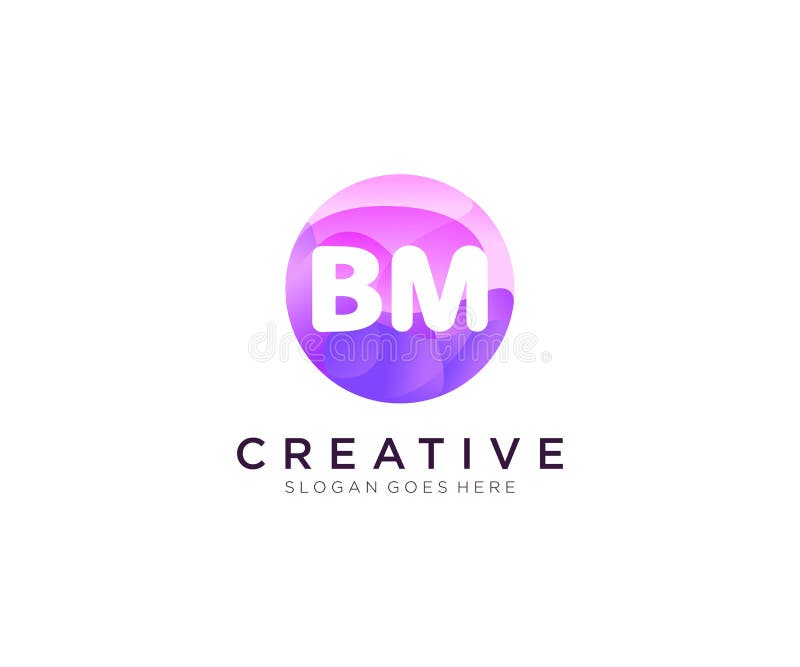 BM Initial Logo with Colorful Circle Template Vector Stock Vector ...