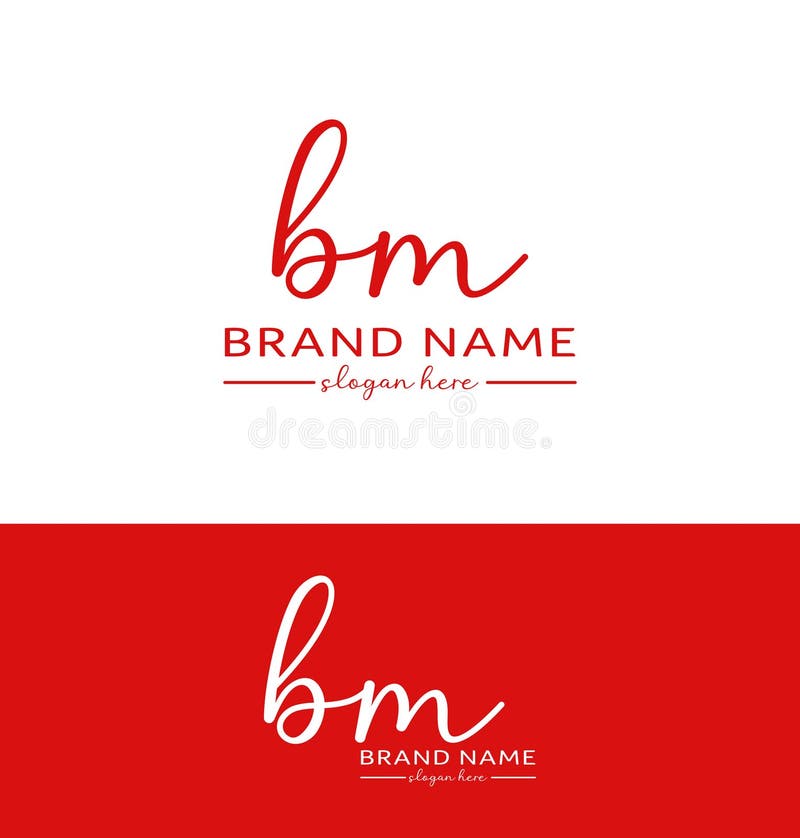 Bm Letter Handwriting Signature Logo Bm Icon Design Stock Vector ...