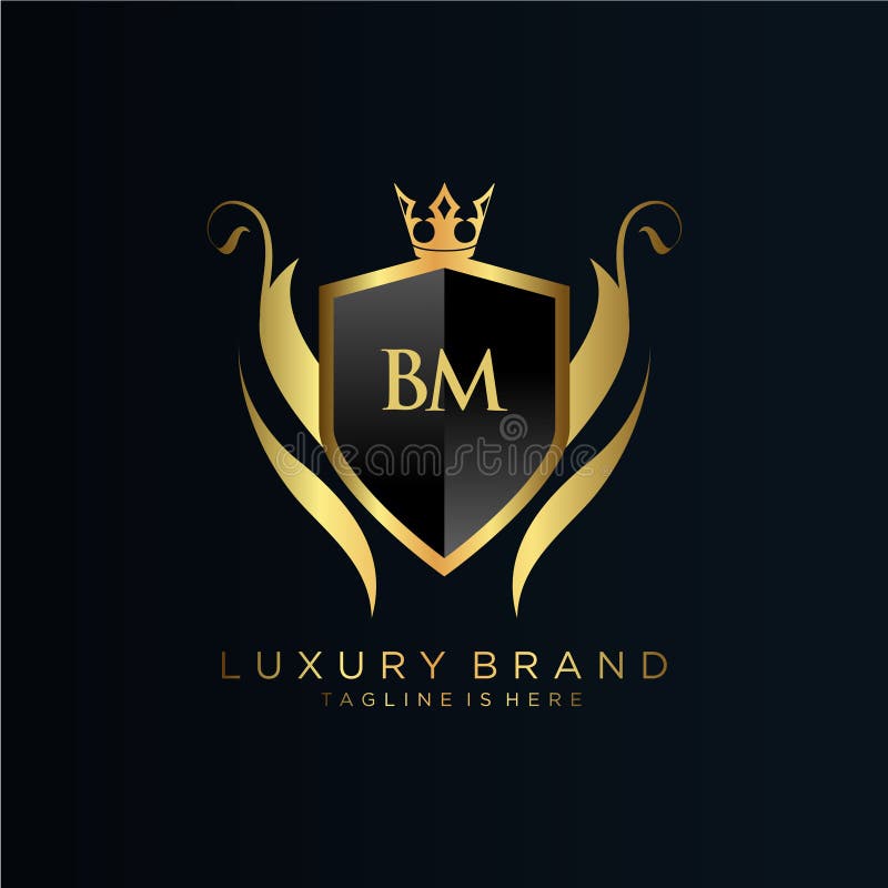 BM Letter Initial with Royal Template.elegant with Crown Logo Vector ...