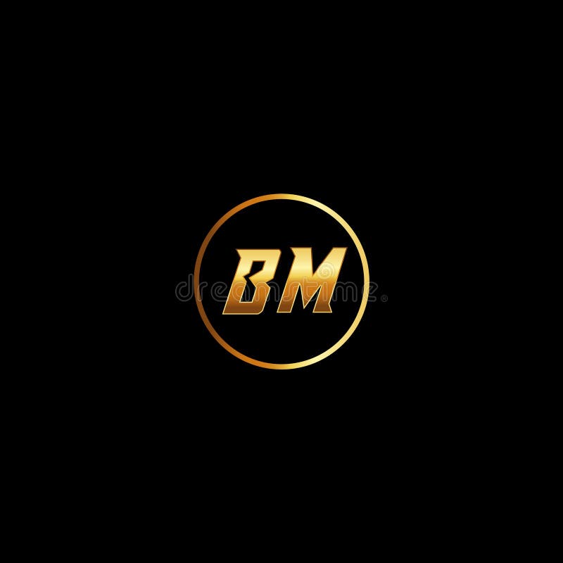 BM Letter Monogram Initial Flat Unique Modern Flat Abstract Logo Design ...