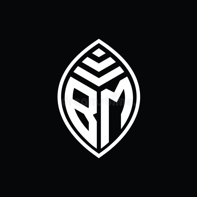 BM Logo Monogram Leaf Shape Isolated Outline Design Template Stock ...