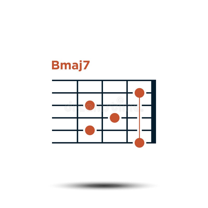 Bmaj7, Basic Guitar Chord Chart Icon Vector Template Stock Vector ...