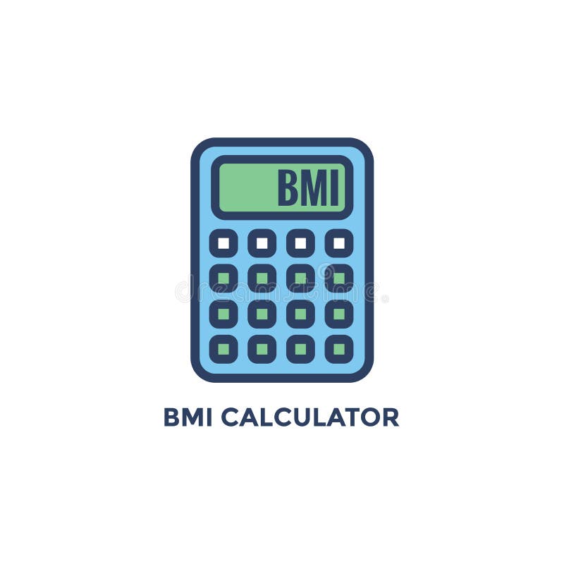BMI - Body Mass Index Icon with BMI Calculator - Green and Blue Stock ...