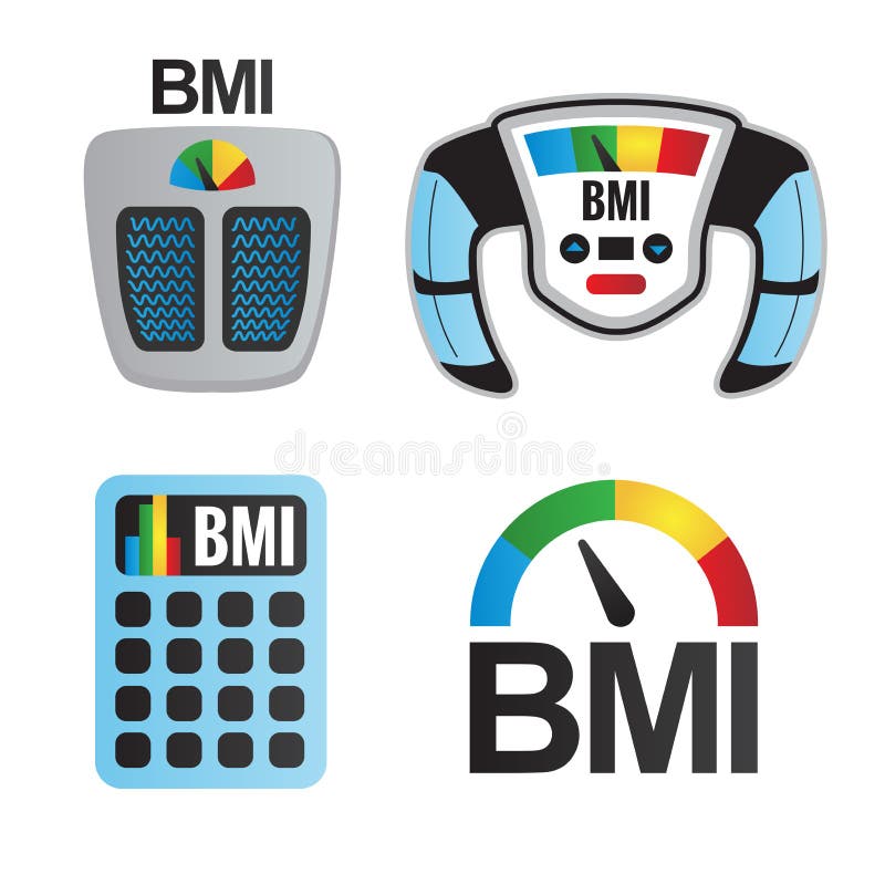 BMI O Iconos Del índice De Masa Corporal Con La Escala, El Indicador, Y ...