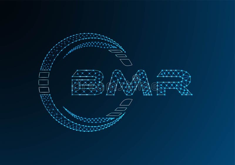BMR Low Poly Letter Logo Vector Design. Stock Illustration ...