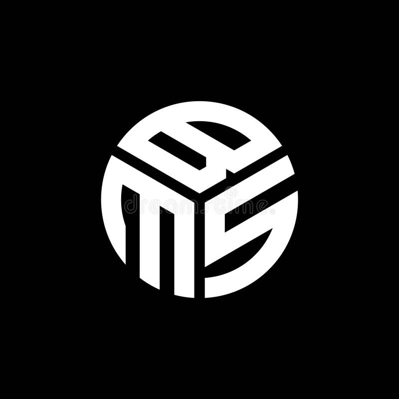 BMS Letter Logo Design on Black Background. BMS Creative Initials ...
