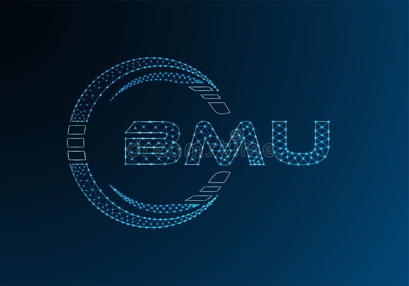 BMU Low Poly Letter Logo Vector Design. Stock Illustration ...