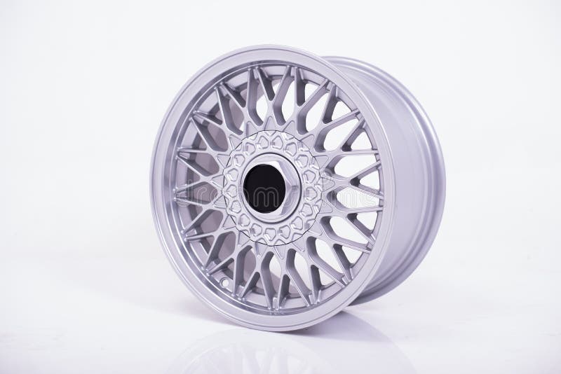 BMW E30 Style 5 15 Silver Alloy Wheel Stock Photo - Image of drive ...