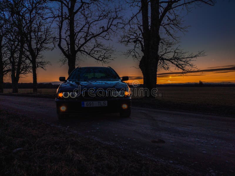 Bmw E39 when Sun is Setting 2020. Editorial Stock Photo - Image of 2020, colors: 178174533