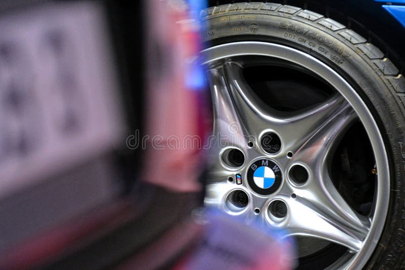 BMW logo on car wheel editorial stock photo. Image of white - 231064108