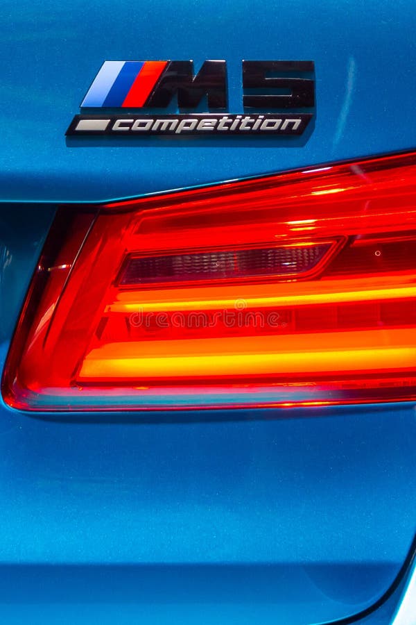 BMW M5 Competition Logo And Rear Light.BMW Welt, Munich, Germany, March ...