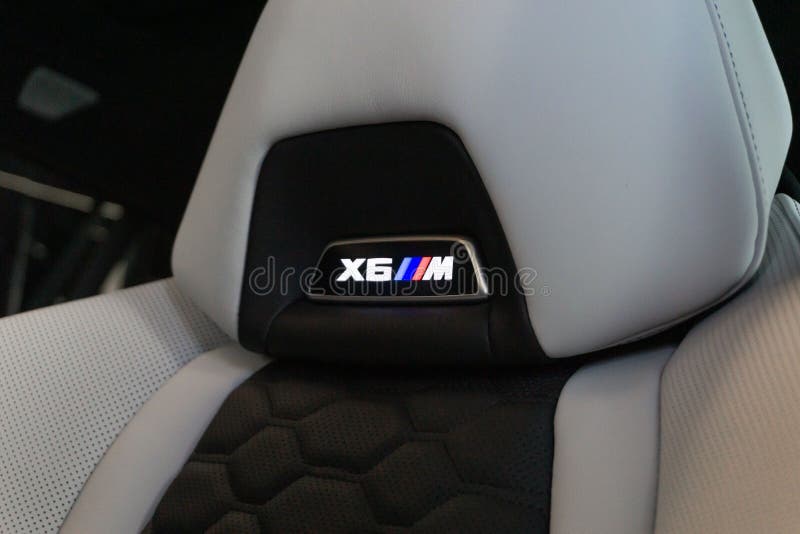 BMW X6 M Competition Seat Lit Up Emblem Editorial Image - Image of auto ...