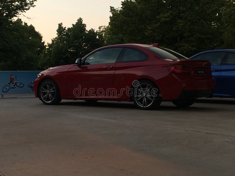 BMW M 235: Red. Side View. on Display Outside of Welt Editorial Stock ...