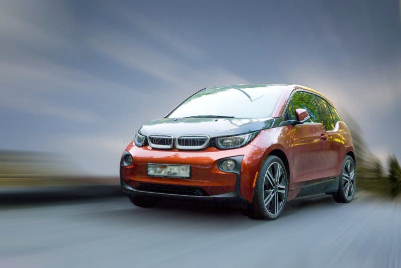 BMW red car. stock photo. Image of motion, movement - 147115300