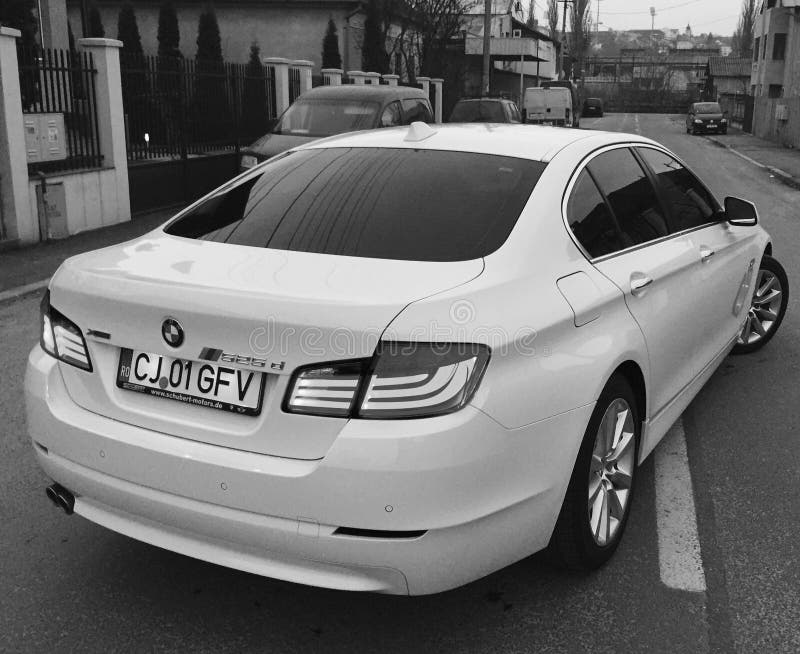 BMW 7 Series: Rear View of the Car, White on Display. Editorial Stock ...