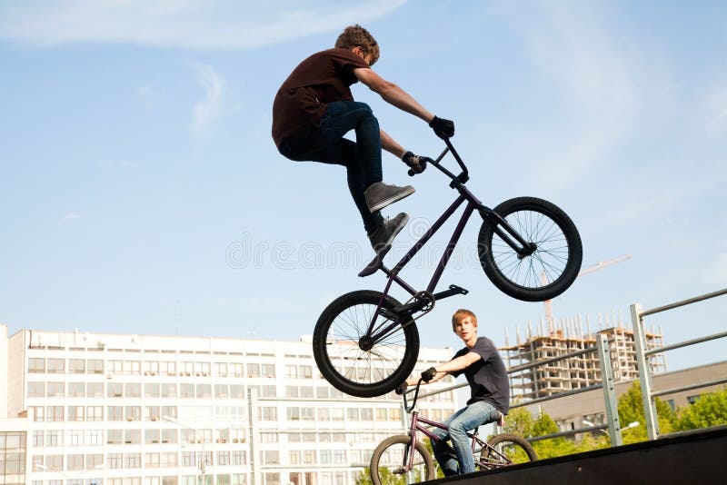BMX Vertical Flying Stunt editorial stock photo. Image of person - 16917388