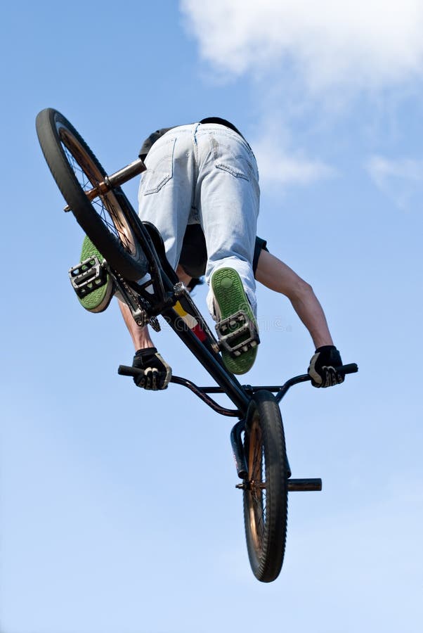 Bike rider high jump stock image. Image of biker, pedal - 2221641