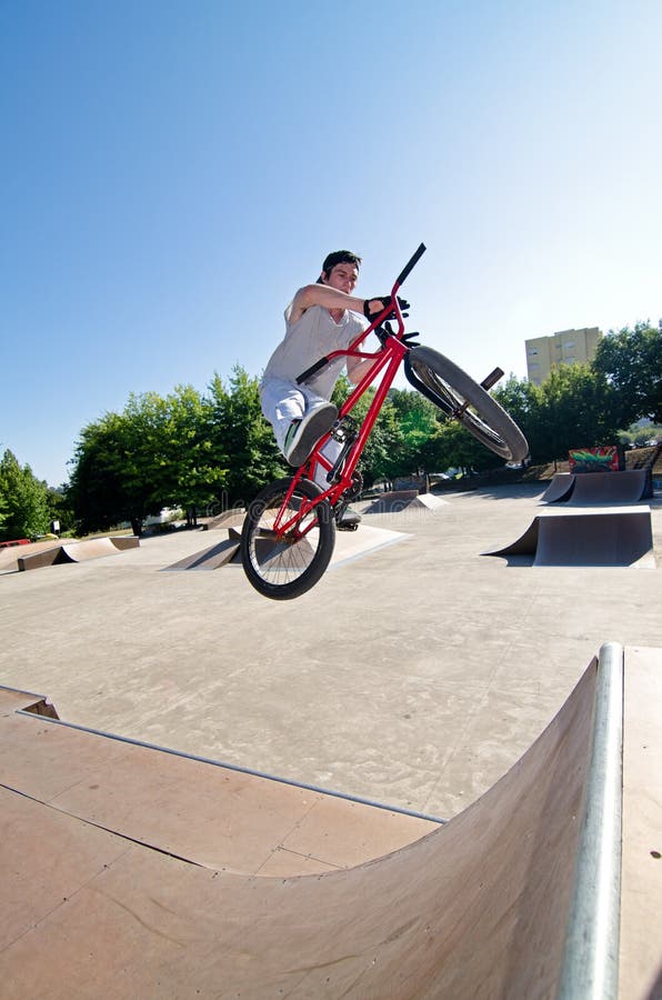 BMX Bike Stunt bar spin stock image. Image of risk, sports - 20531981
