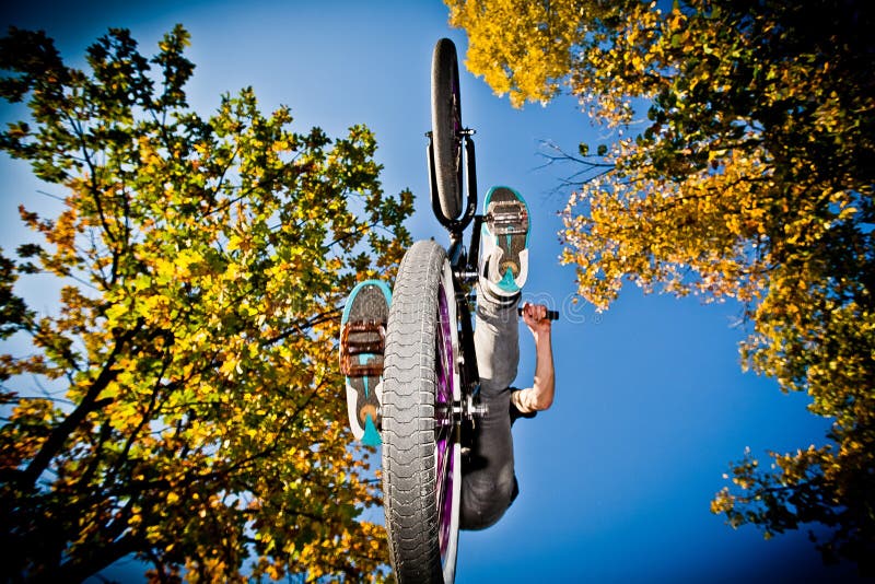 Bmx biker stock image. Image of blue, color, jump, jumping - 35099949