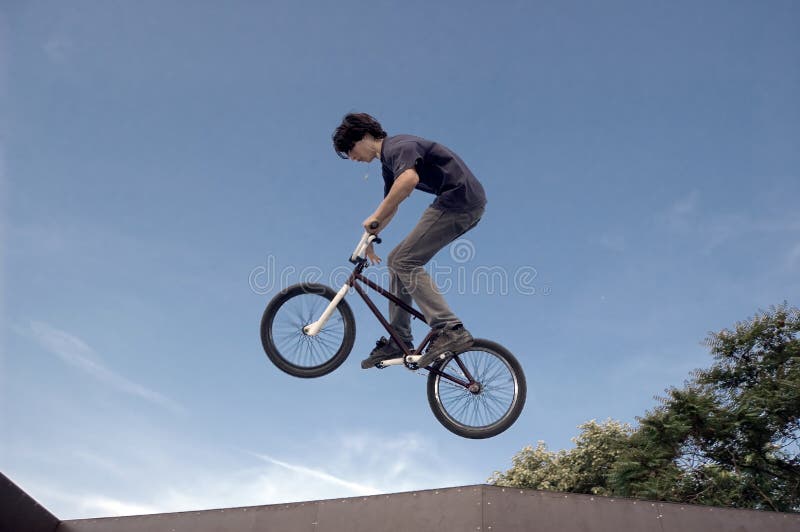 BMX Flyer stock image. Image of speed, freeride, bicycle - 9512255