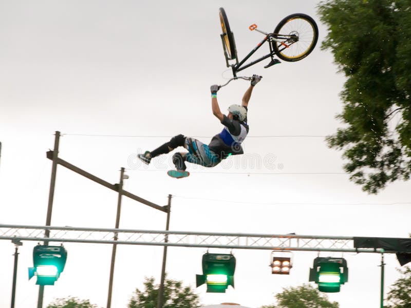 BMX Vertical Flying Stunt editorial stock photo. Image of person - 16917388