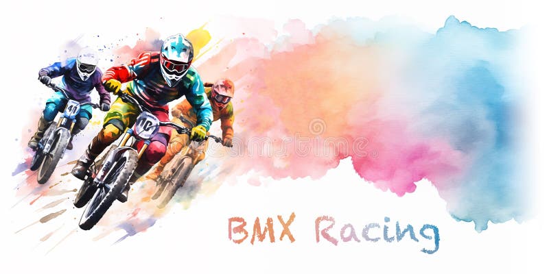BMX RACING - Colourful Watercolour Web Banner for Olympic BMX Racing ...