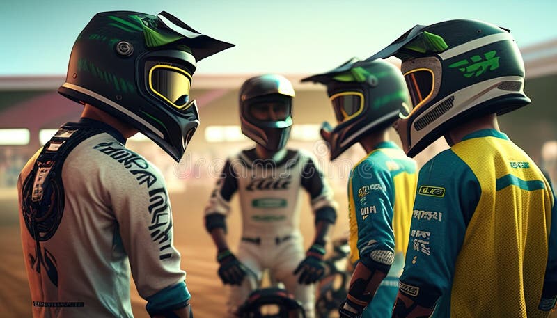 BMX Racing Team, Digital Art Illustration, Generative AI Stock ...