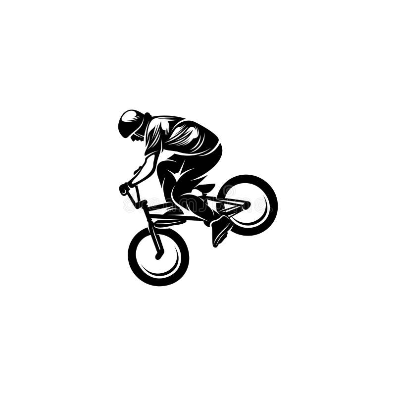 BMX Rider Design Vector Template, Illustration, Silhouette Stock Vector ...