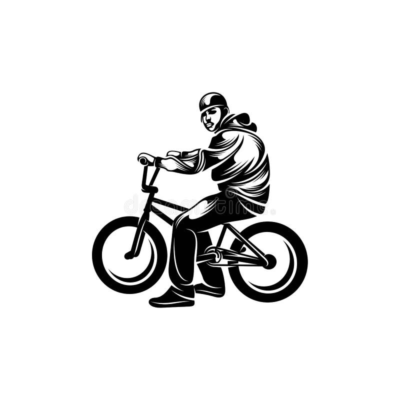 BMX Rider Design Vector Template, Illustration, Silhouette Stock Vector ...