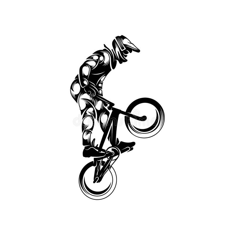 BMX Rider Design Vector Template, Illustration, Silhouette Stock Vector ...
