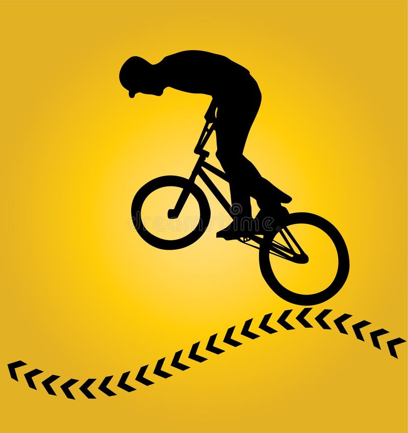 Bmx Rider Silhouette Isolated on White Stock Vector - Illustration of ...
