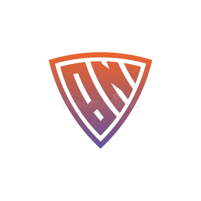 BN Logo Shield Monogram Gradient Style Design Stock Vector ...