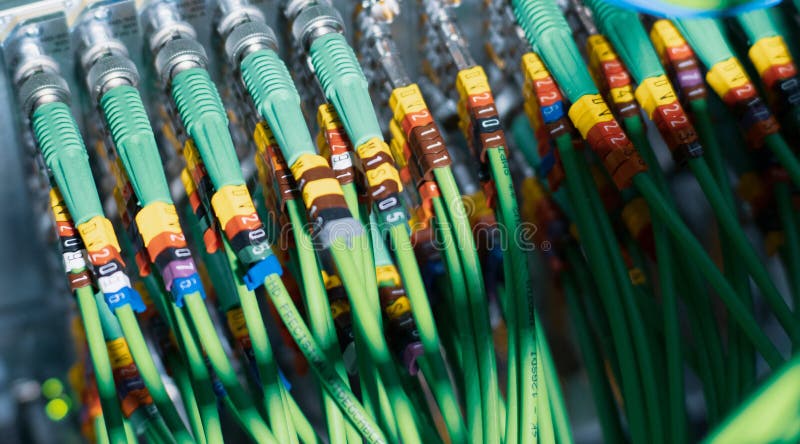 A Large Number of SDI Wires and Connectors. Bnc Patch Panel Cabling ...