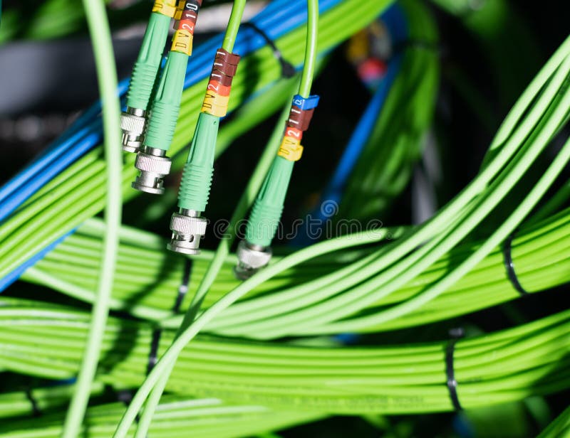 A Large Number of SDI Wires and Connectors. Bnc Patch Panel Cabling ...