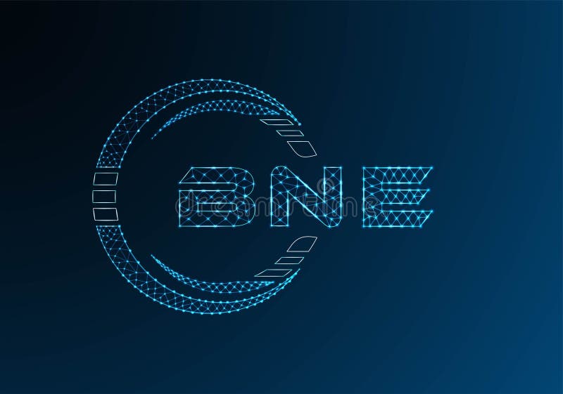 BNE Low Poly Letter Logo Vector Design. Stock Illustration ...