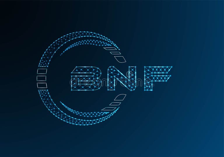 BNF Low Poly Letter Logo Vector Design. Stock Illustration ...