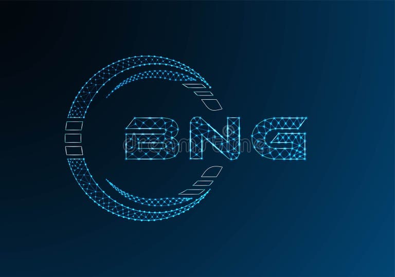 BNG Low Poly Letter Logo Vector Design. Stock Illustration ...