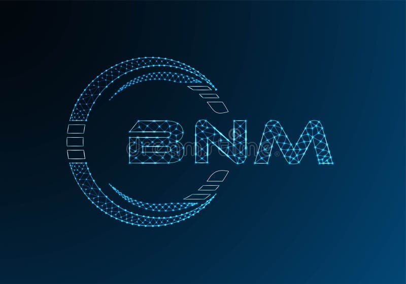 BNM Low Poly Letter Logo Vector Design. Stock Illustration ...
