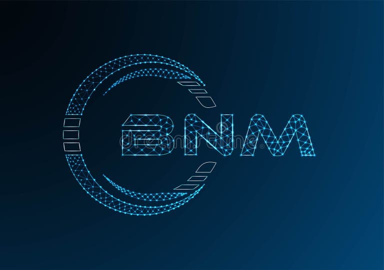 BNM Low Poly Letter Logo Vector Design. Stock Illustration ...