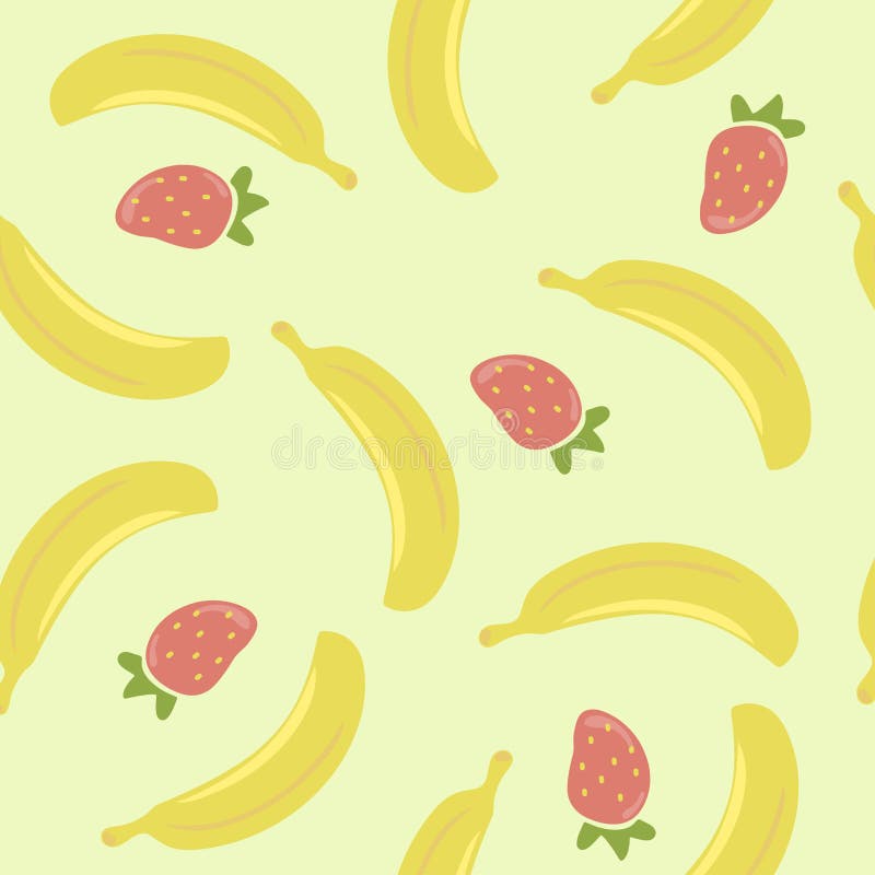 Strawberries and Bananas Seamless Pattern. Stock Vector - Illustration ...