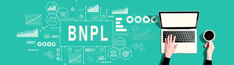 BNPL - Buy Now Pay Later Theme with Person Using a Laptop Stock Image ...
