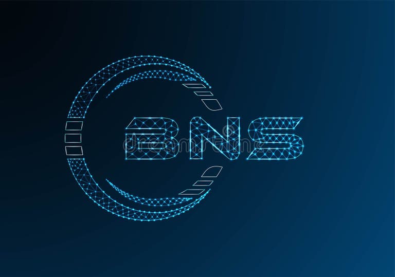 BNS Low Poly Letter Logo Vector Design. Stock Illustration ...
