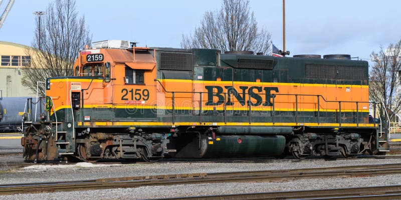 BNSF Engine with Remote Control Equipment at Seattle Yard Editorial ...