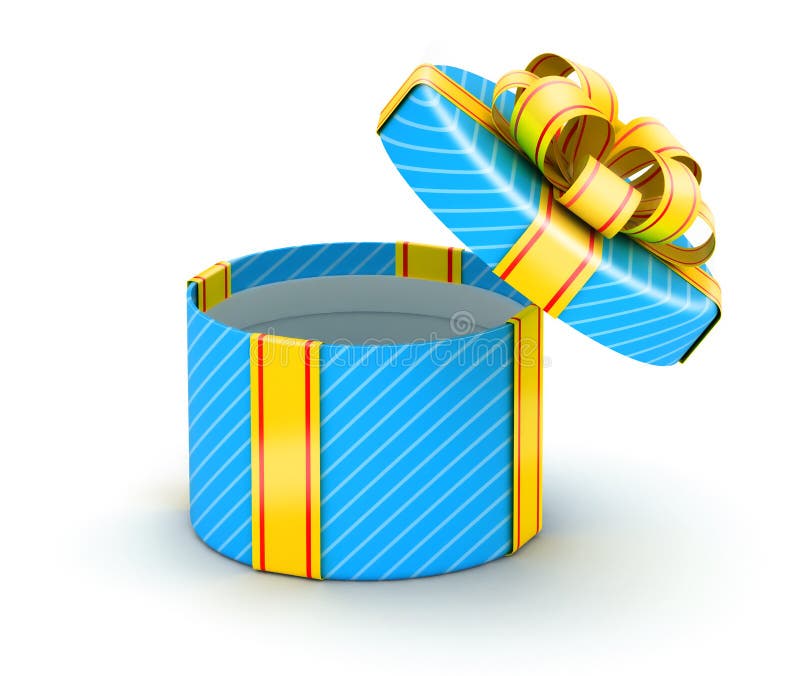 Boîte-cadeau blanc ouvert illustration stock. Illustration du ouvert ...