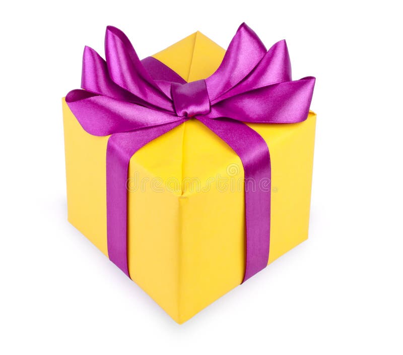 Cadre Rouge Avec La Proue Jaune Comme Cadeau Photo stock - Image du ...