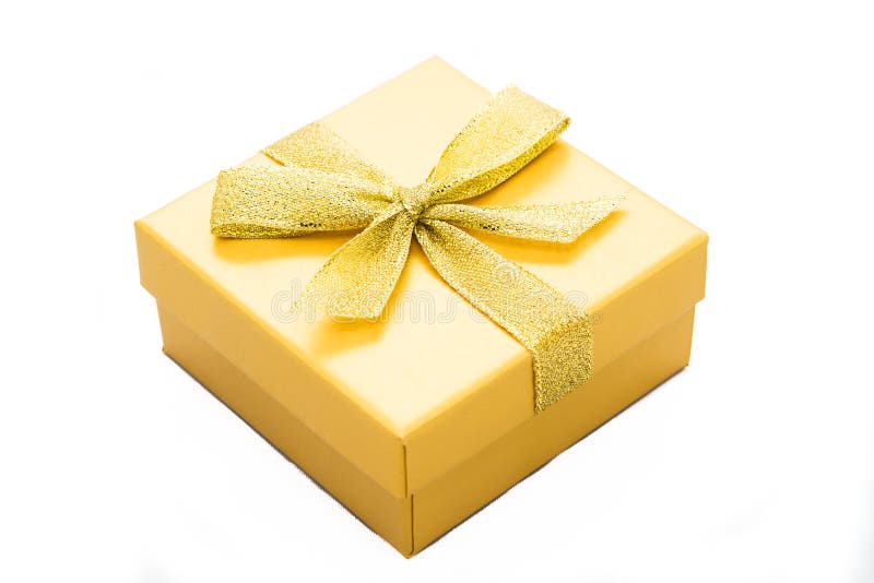 Cadre de cadeau jaune photo stock. Image du décorez, saison - 24501032