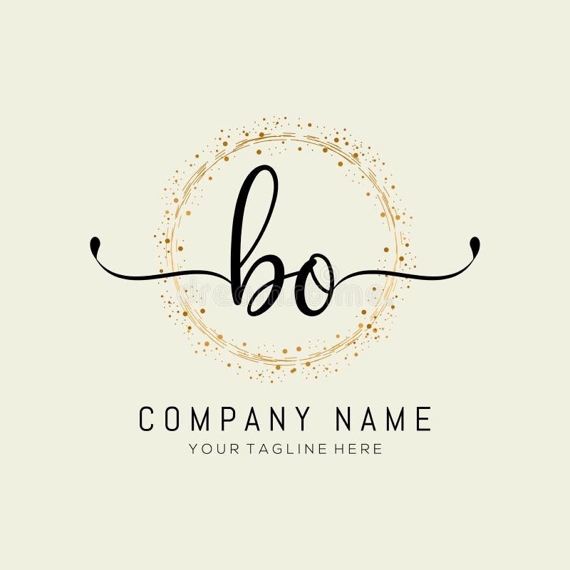Abstract Handwriting Letter BO Logo Design Vector. Stock Vector ...